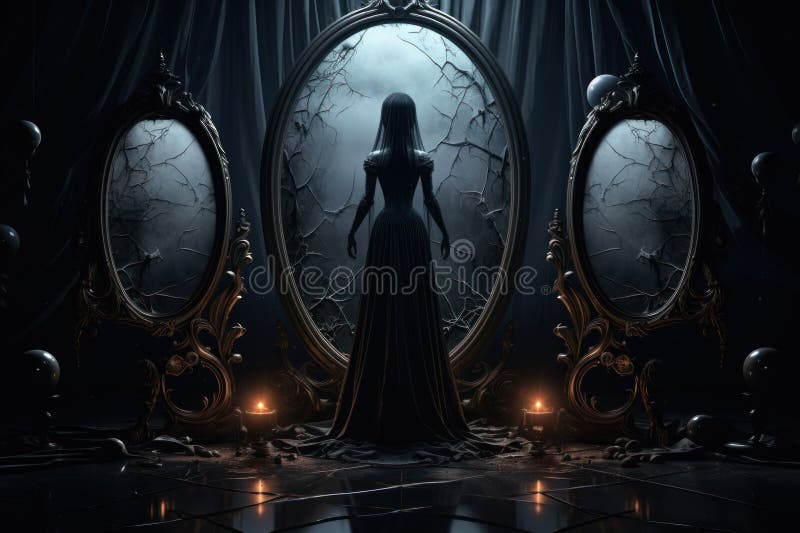Bewitched Shadow Mirrors - Generative AI Stock Illustration ...