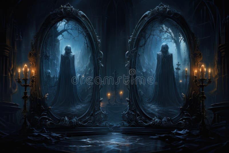 Bewitched Shadow Mirrors - Generative AI Stock Illustration ...