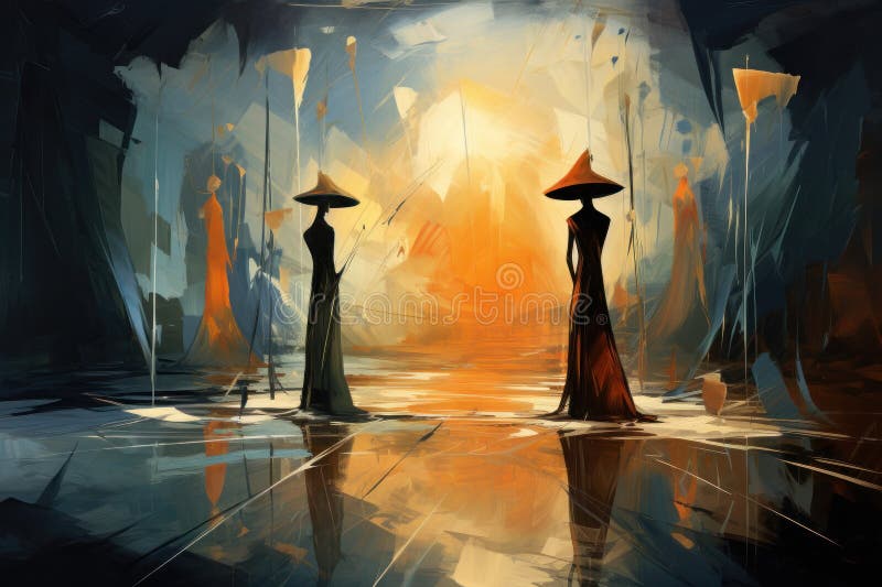 Bewitched Shadow Mirrors - Generative AI Stock Illustration ...