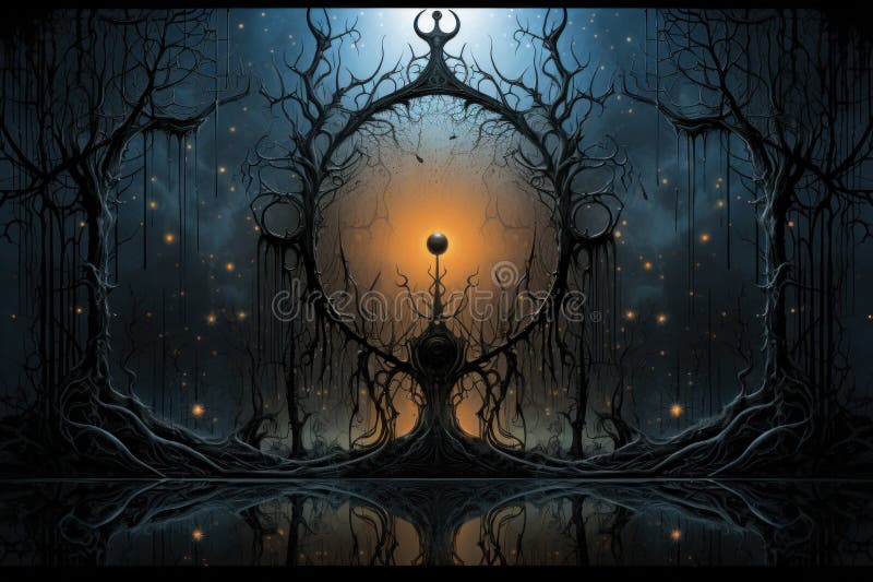 Bewitched Shadow Mirrors - Generative AI Stock Illustration ...