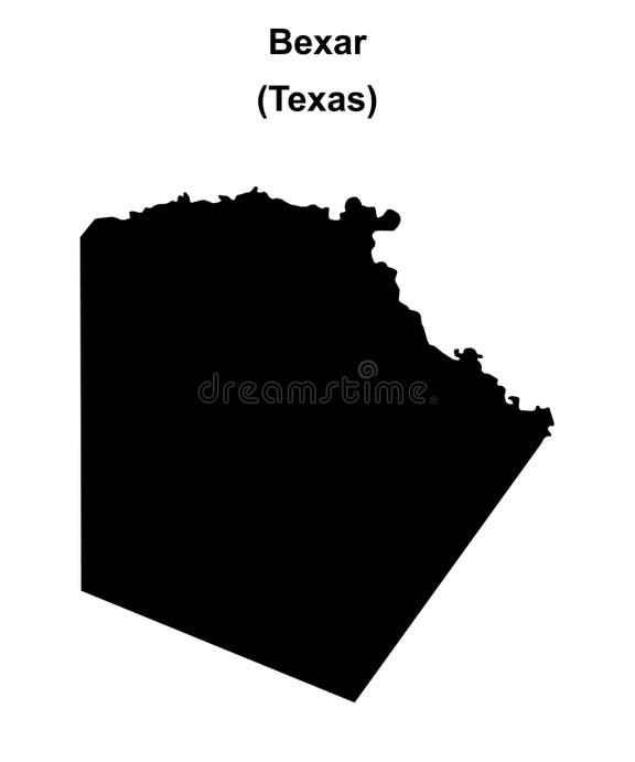 Bexar outline map stock vector. Illustration of county - 361790491