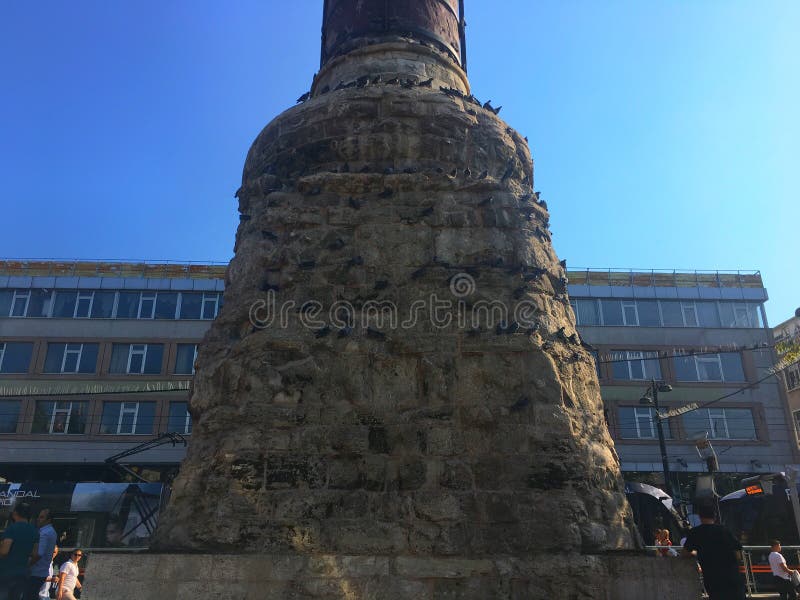 Column of Constantine in Istanbul City Editorial Stock Image - Image of ...