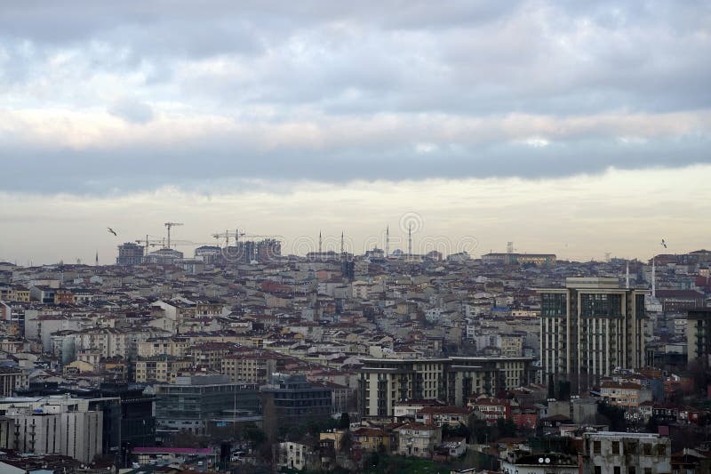 Beyoglu District Aerial View Istanbul Turkey Stock Image - Image of ...