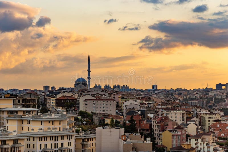 Beyoglu District in Istanbul. Residential Buildings Stock Photo - Image ...