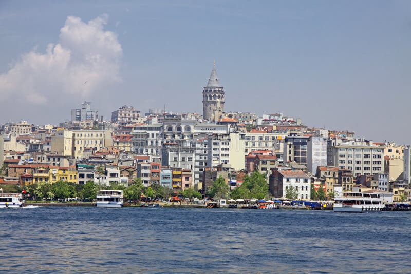 Beyoglu Historic District and Galata Tower in Istanbul Stock Image ...