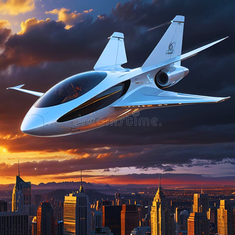 Beyond the Clouds: a Glimpse into Future Aviation Stock Illustration ...