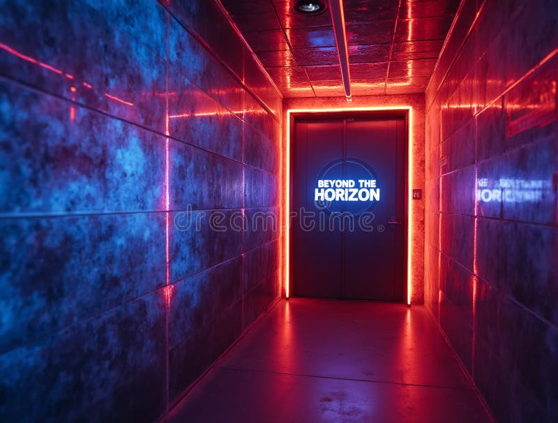 The "Beyond the Horizon" Sign Glows Invitingly, Promising a Journey ...
