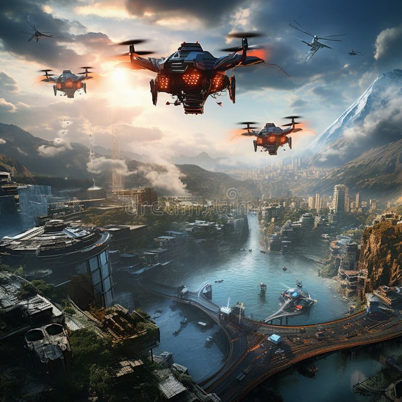 Beyond Horizons: Drones As Pioneers of Aerial Exploration Stock ...