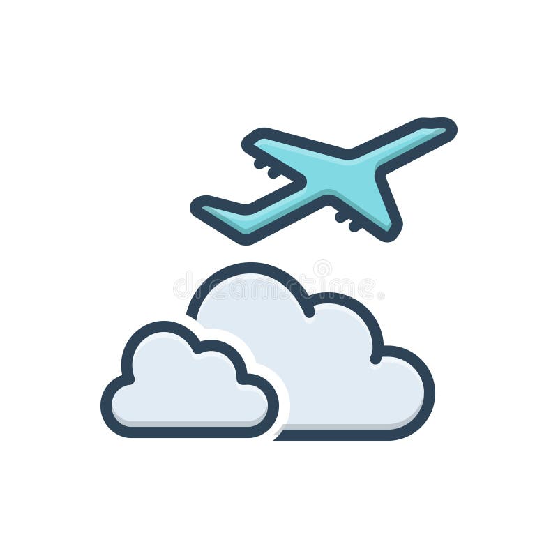 Color Illustration Icon for Beyond, on the Far Side of and Cloud Stock ...