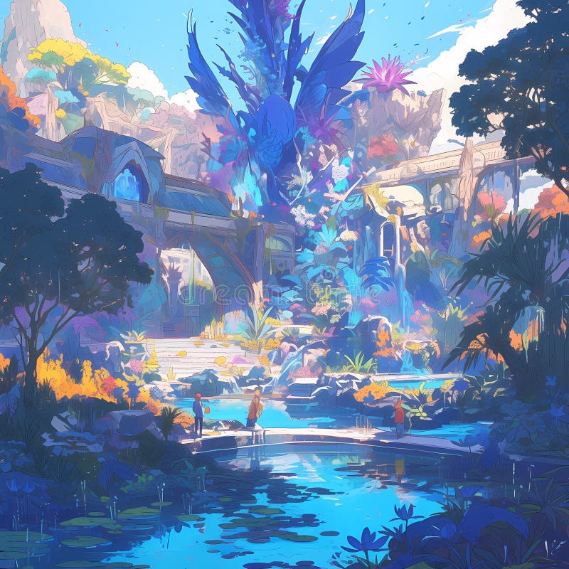 Beyond Imagination: Enchanted Fantasy Realm Stock Illustration - Illustration of colorful ...