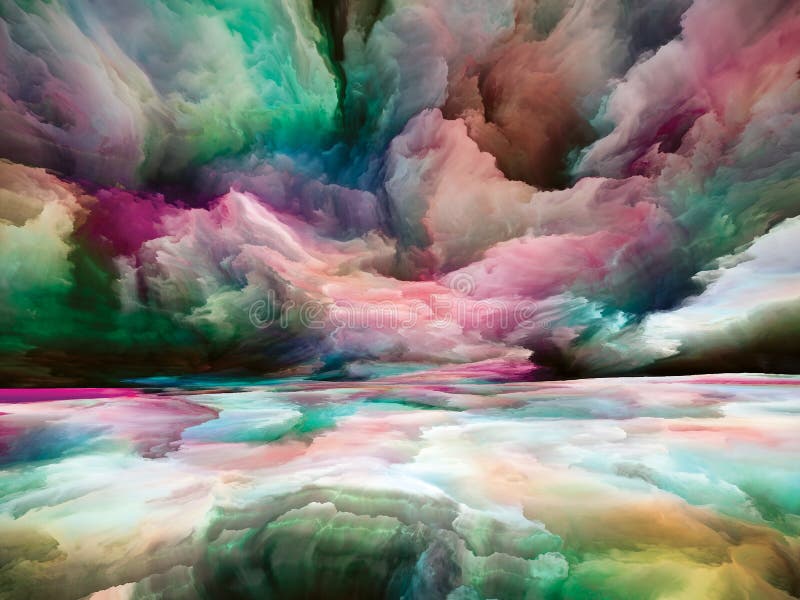 Beyond Land and Sky stock illustration. Illustration of abstract ...