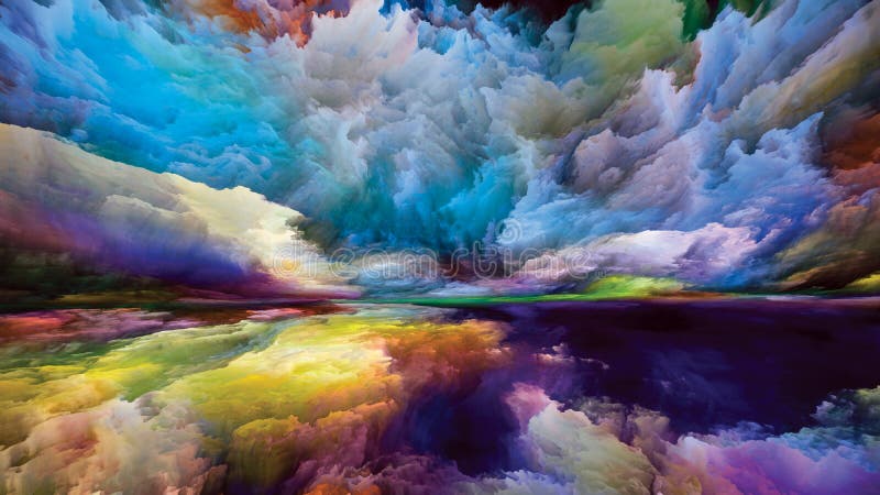 Beyond Land and Sky stock illustration. Illustration of landscape ...