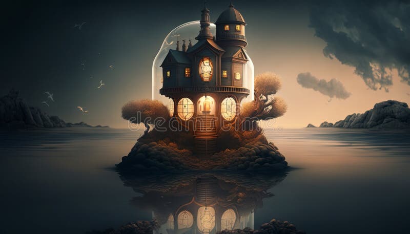 Beyond this Life. Surreal Mystical Fantasy Artwork Stock Illustration ...