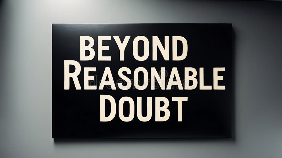 Beyond Reasonable Doubt Message on a Wall in a Modern Setting Stock ...