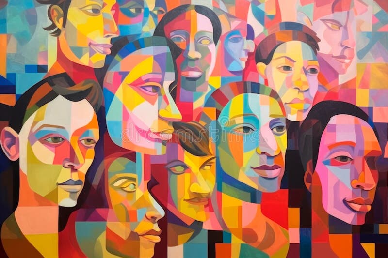 Beyond the Surface: Masculine Neo-Cubist Explorations Stock ...