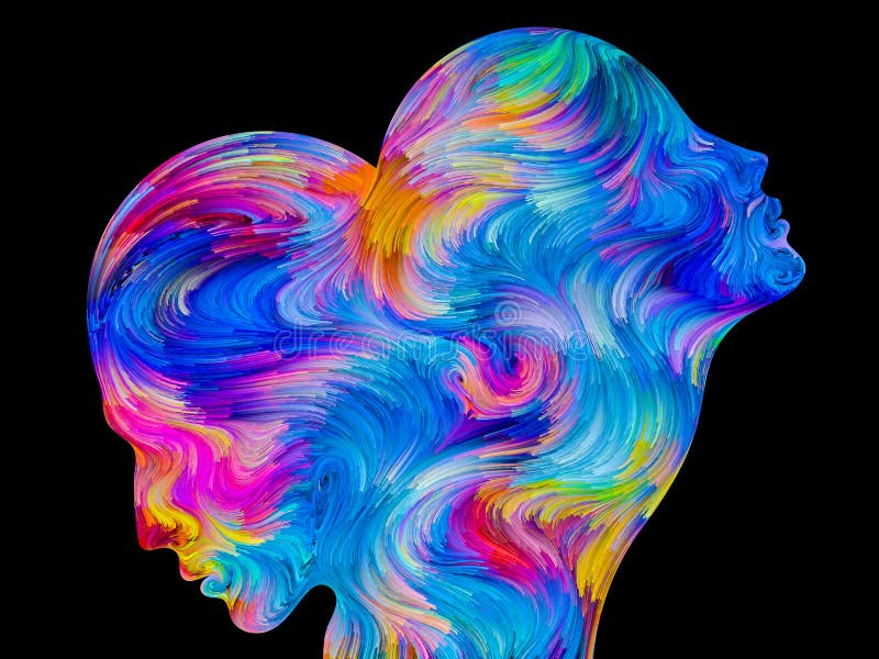 Unity Beyond Borders. White Woman and Black Man Characters Connected by ...