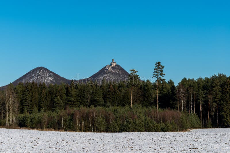 Bezdez castle - air photo stock image. Image of gothic - 11492969
