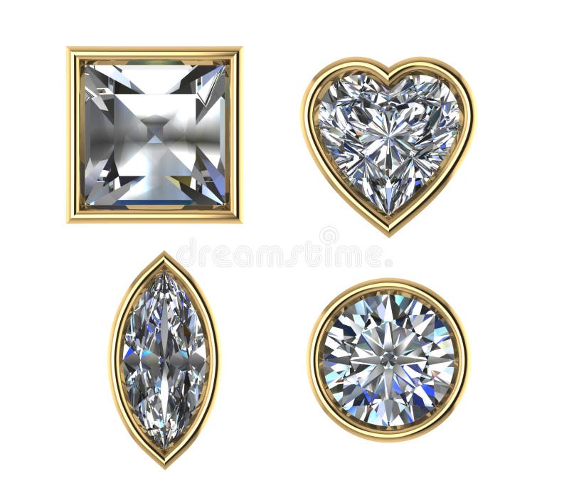 Diamonds Shape Top View Bezels Setting Gems Stock Illustration ...