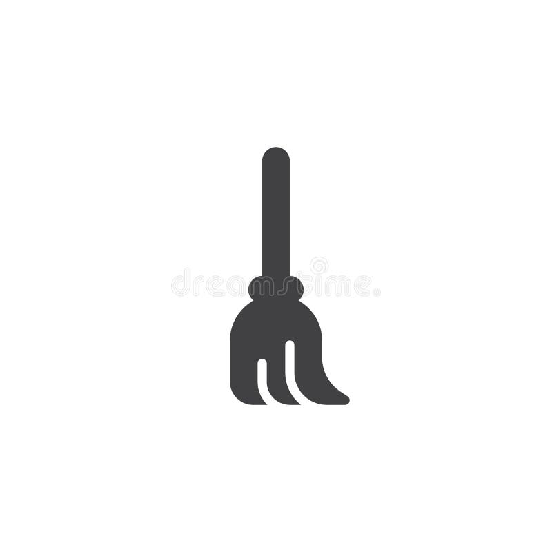 Bezem En Stof Vlak Pictogram Vector Illustratie - Illustration of ...