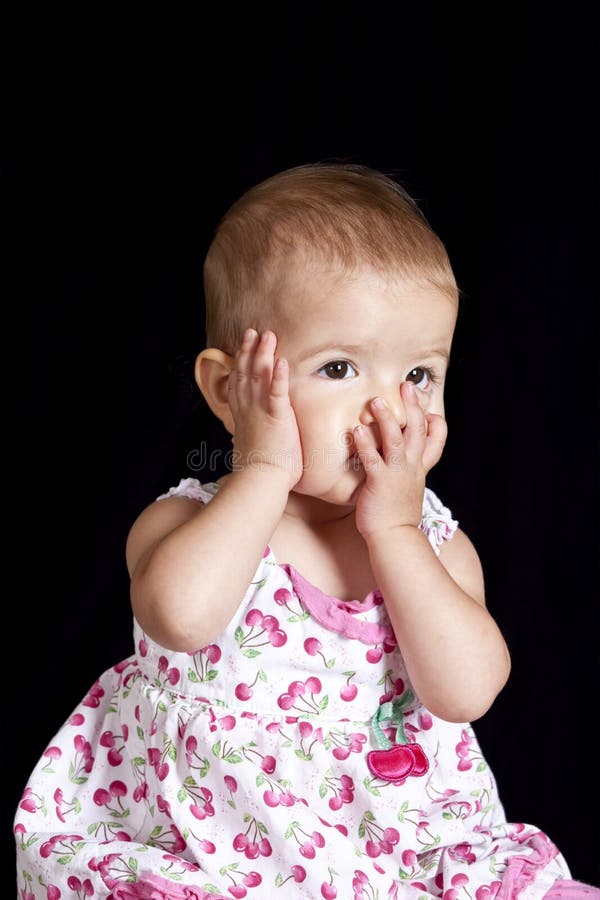Angstig of moe baby stock afbeelding. Image of emotie - 15658665