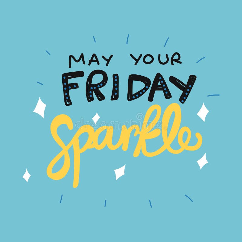 Happy Friday Cute Sun Smile and Cloud Cartoon Illustration Doodle Style ...