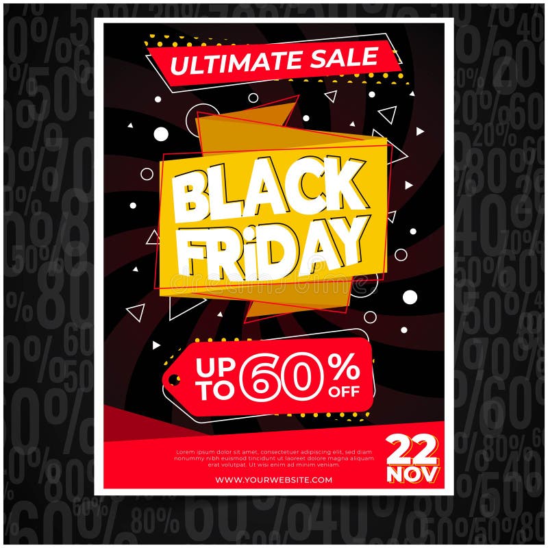 Black Friday Commercial Sale Flyer Design Template Stock Vector ...