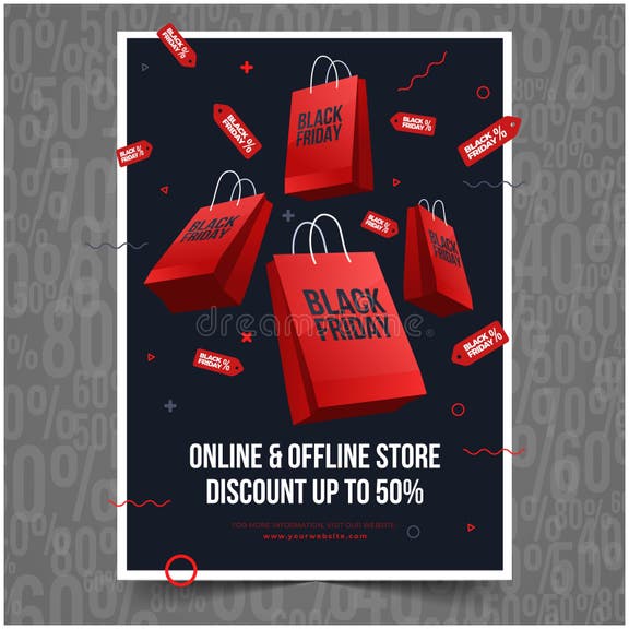 Black Friday Commercial Sale Flyer Design Template Stock Vector ...
