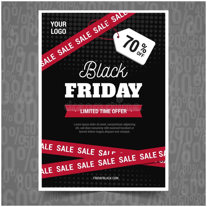 Black Friday Commercial Sale Flyer Design Template Stock Vector ...