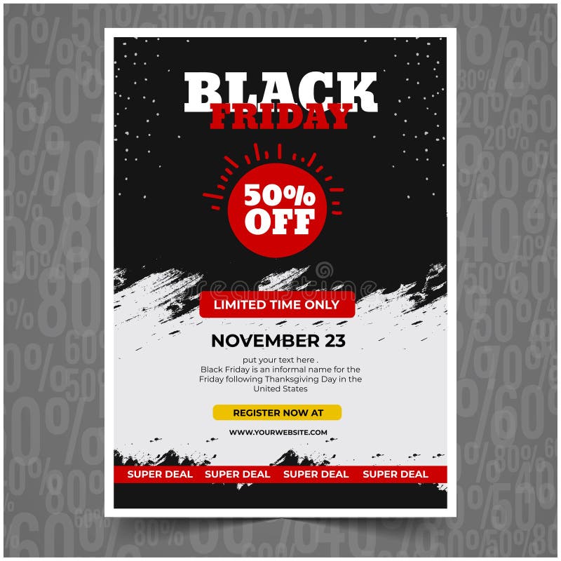 Black Friday Commercial Sale Flyer Design Template Stock Vector ...