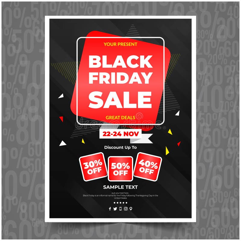 Black Friday Commercial Sale Flyer Design Template Stock Vector ...