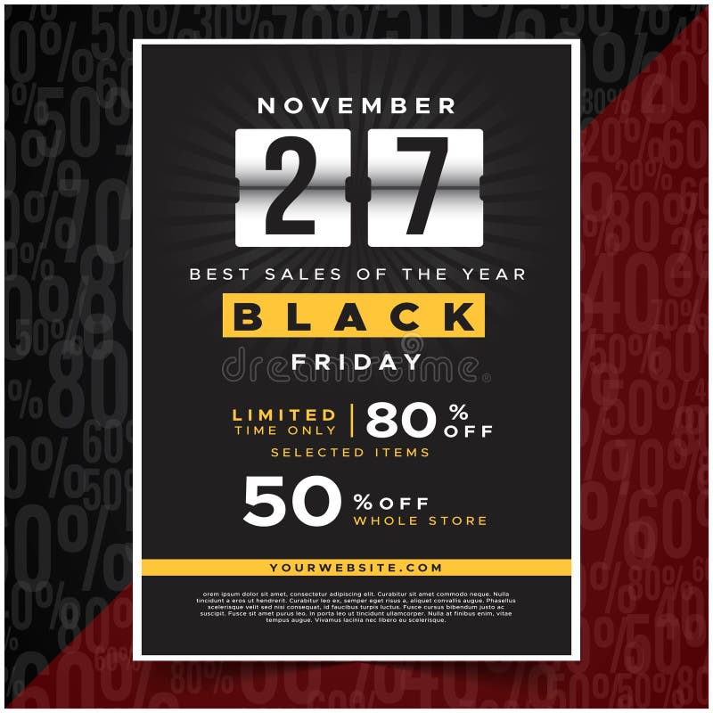 Black Friday Commercial Sale Flyer Design Template Stock Vector ...