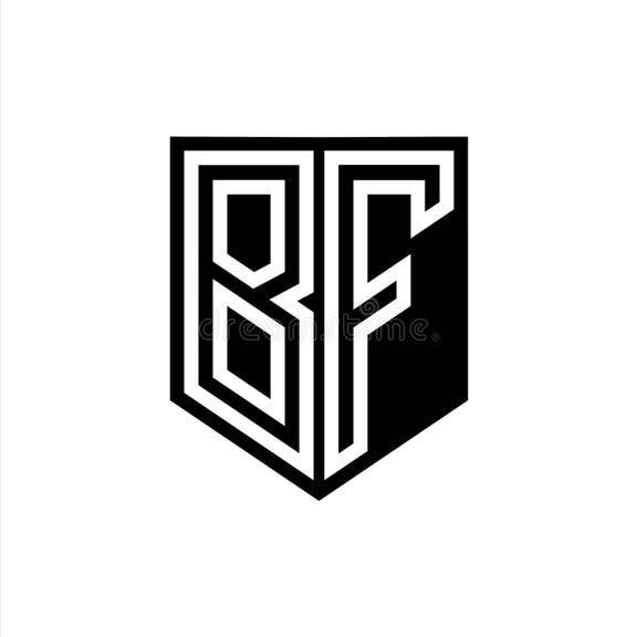 BF Logo Monogram Shield Geometric White Line Inside Black Shield Color ...