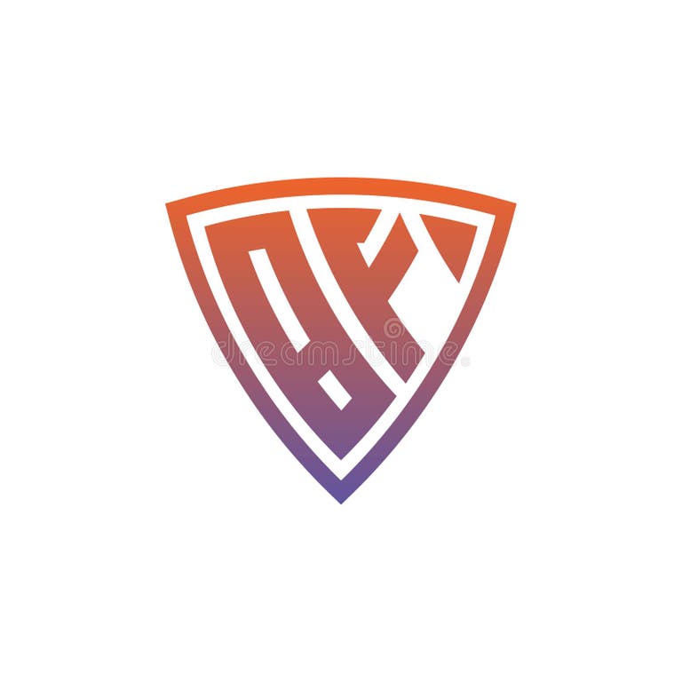 BF Logo Shield Monogram Gradient Style Design Stock Vector ...
