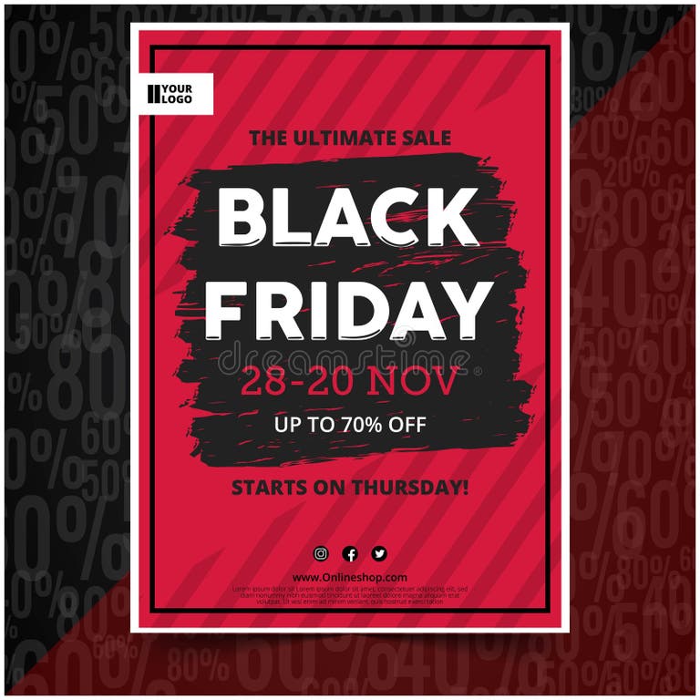 Black Friday Commercial Sale Flyer Design Template Stock Vector ...