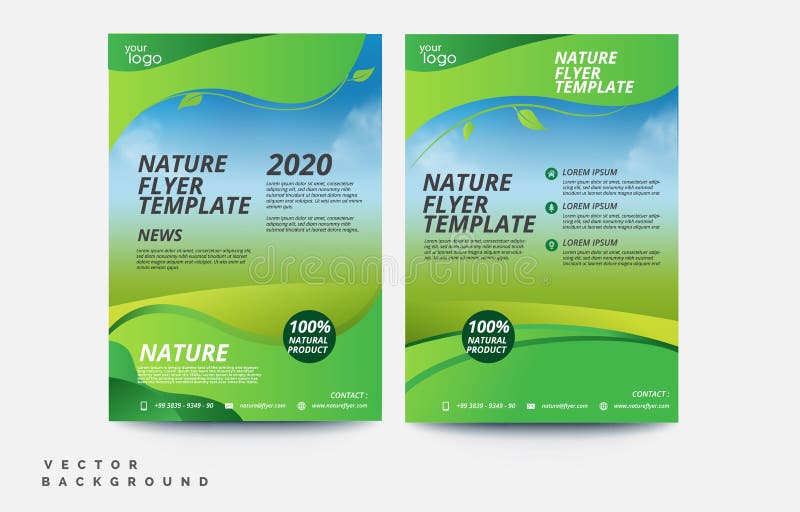 Green Nature Brochure Flyer Layout Template Vector Stock Vector ...