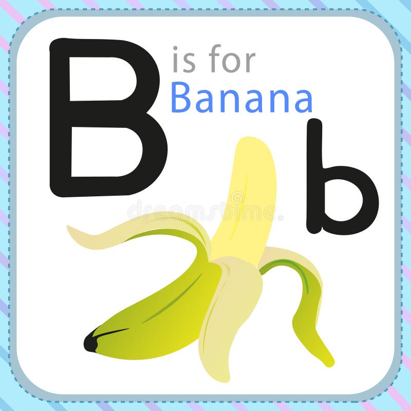 Banana Illustration To Learn Alphabet Letter B for Kids Stock ...