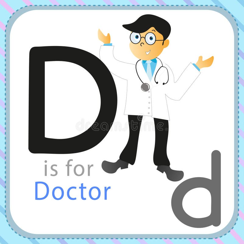 Doctor Illustration To Learn Alphabet Letter D for Kids Stock ...