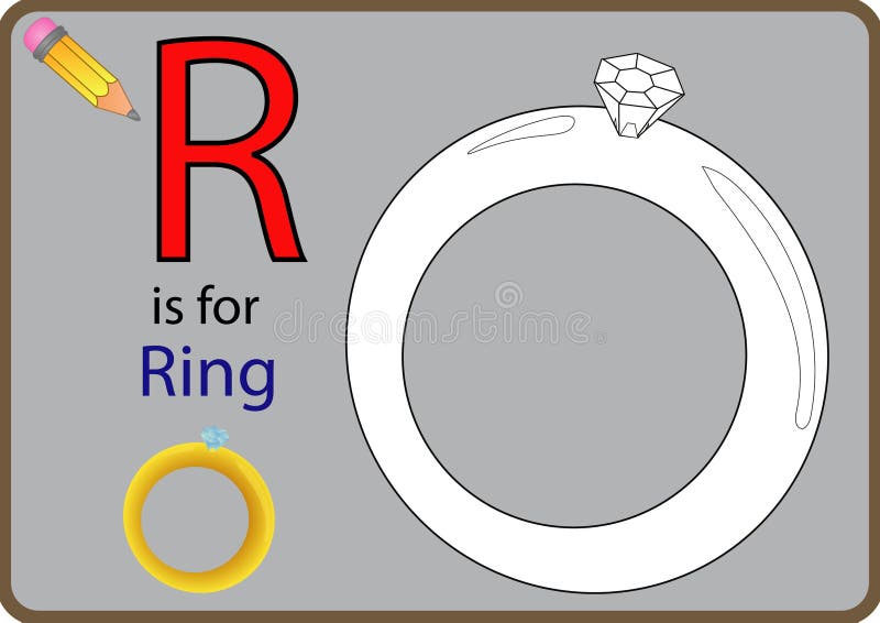 R for Ring stock illustration. Illustration of word - 362775704