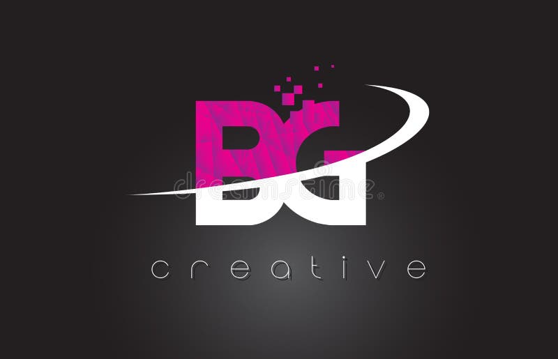 BG B G Creative Letters Design with White Pink Colors Stock Vector ...