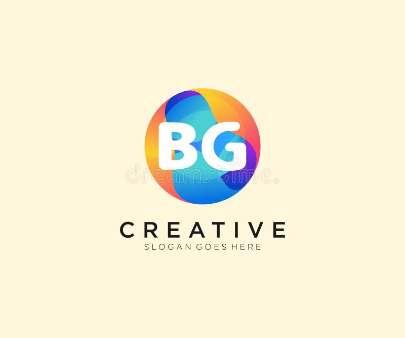 BG Initial Logo with Colorful Circle Template Vector Stock Vector ...