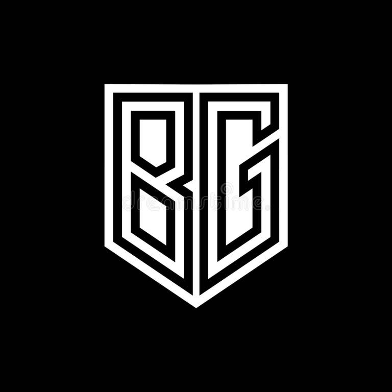 BG Logo Monogram Shield Geometric Black Line Inside White Shield Color ...