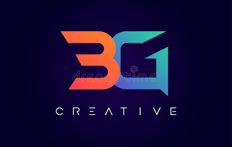 BG Logo Letter Design with Modern Creative Concept and Orange Blue ...