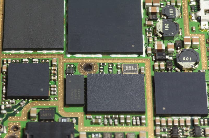 BGA Chip On Mopbile Phone PCB Stock Photo - Image: 23541174