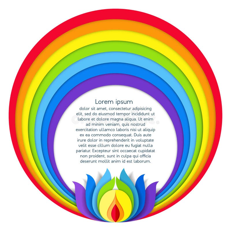 Rainbow and Lotus Colorful Harmony Icon Stock Vector - Illustration of ...