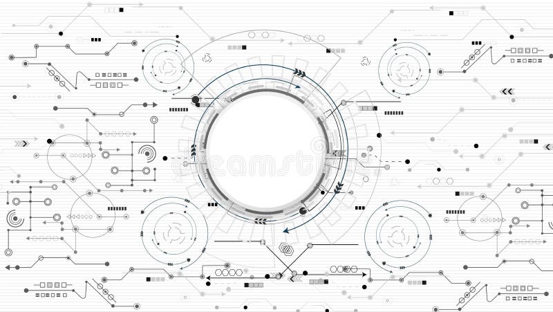 Abstract Technology Background.Vector Circle and Electricity Line Stock ...