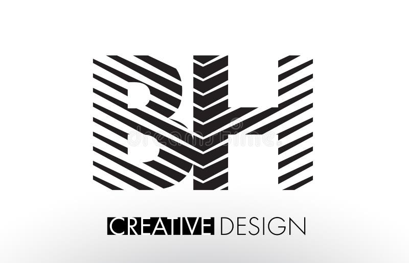 BH B H Lines Letter Design with Creative Elegant Zebra Stock Vector ...