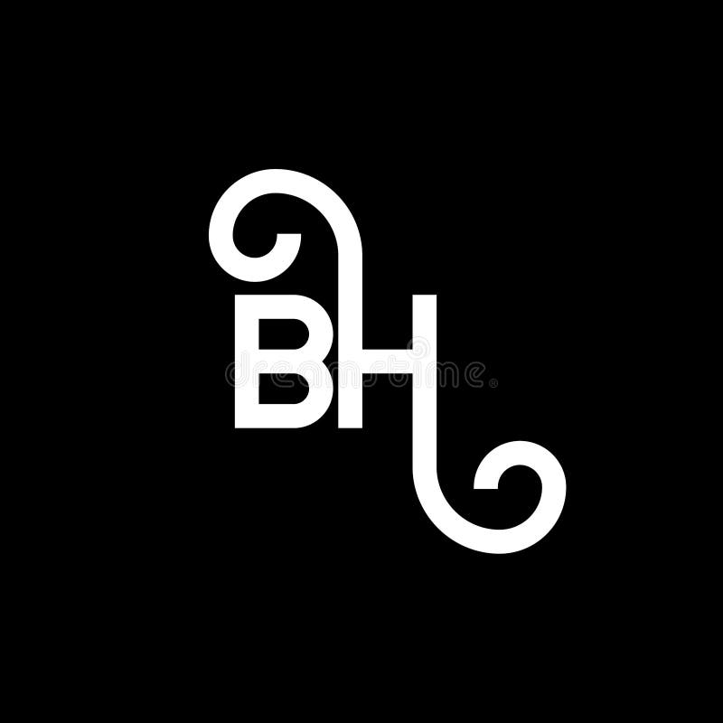 BH Letter Logo Design on Black Background. BH Creative Initials Letter ...
