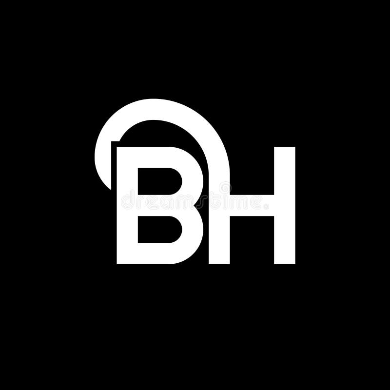 BH Letter Logo Design on Black Background. BH Creative Initials Letter ...