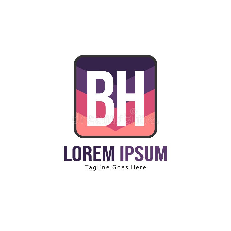 BH Letter Logo Design. Creative Modern BH Letters Icon Illustration ...