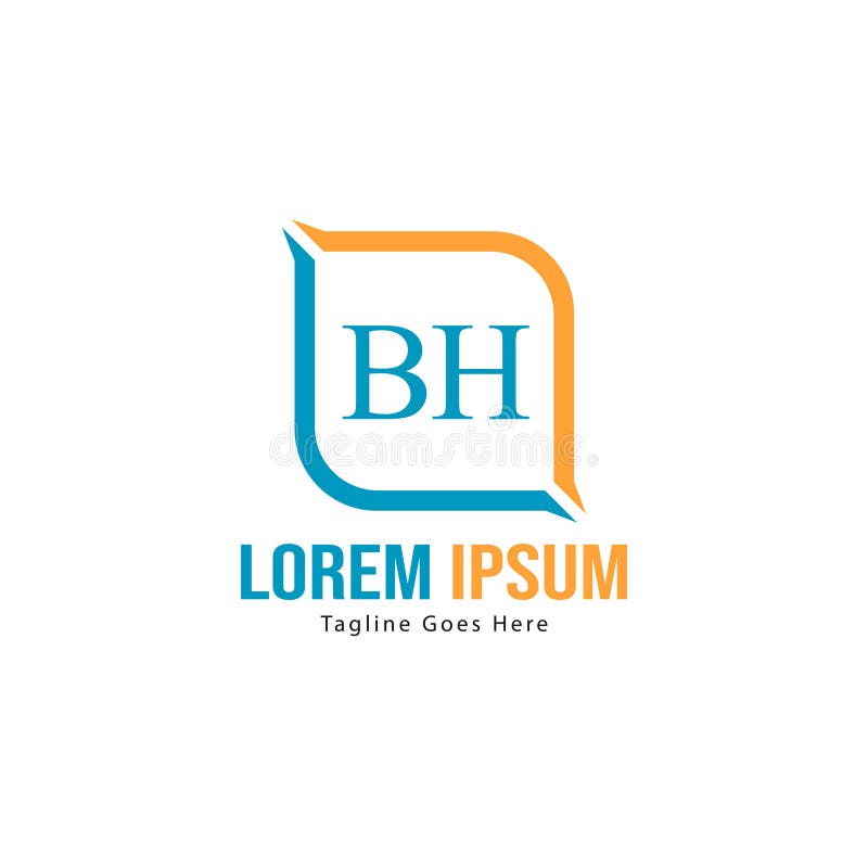 BH Letter Logo Design. Creative Modern BH Letters Icon Illustration ...